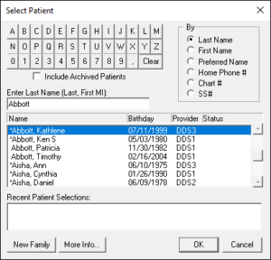 The Select Patient Dialog Box | The Dentrix Blog