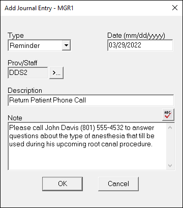 Using the Office Journal for Staff Reminders | The Dentrix Blog