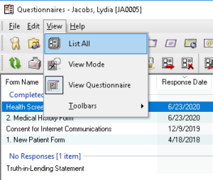Seeing Past Responses to Patient Questionnaires | The Dentrix Blog