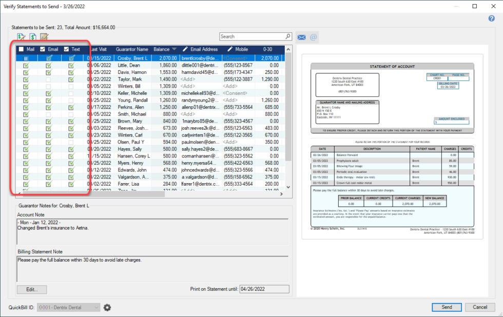 Use QuickBill Premium to Send Billing Statements via Mail, Email, Text—or Any Combination of the ...